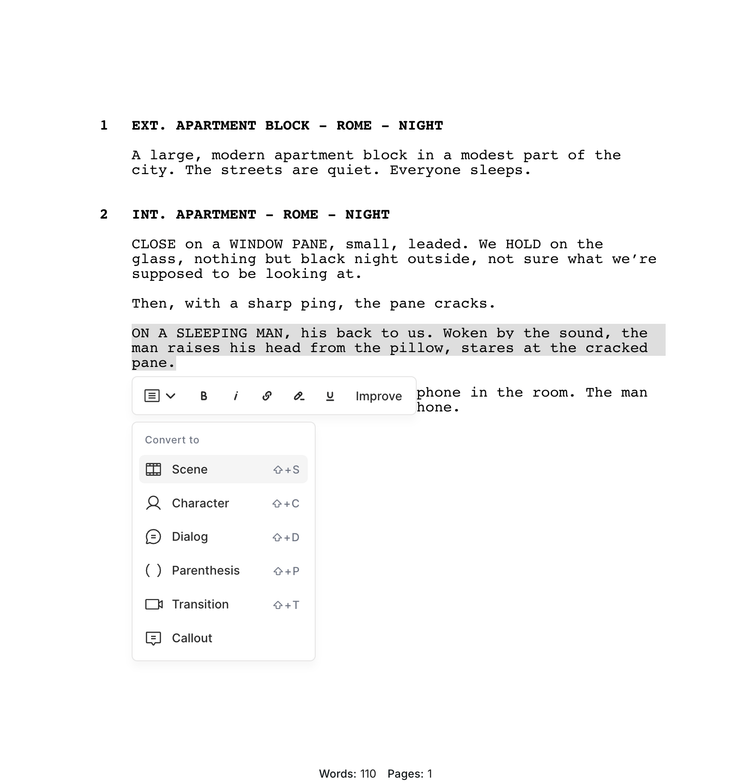 Scriptor | Free Screenwriting Software for Film, TV & Theatre | Scriptor