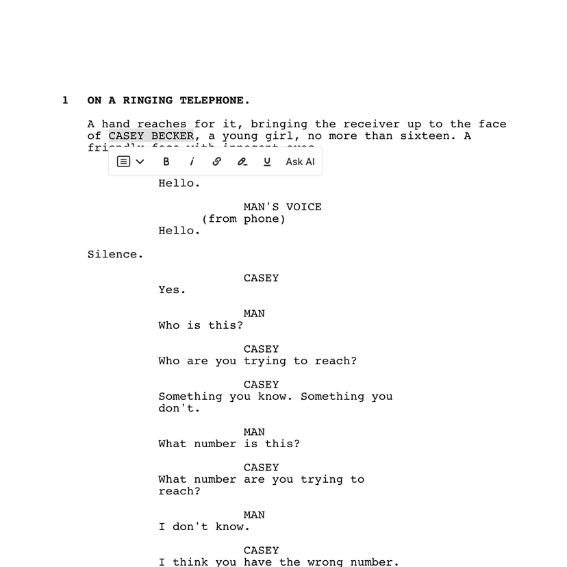 Scriptor | Free Screenwriting Software for Film, TV & Theatre | Scriptor